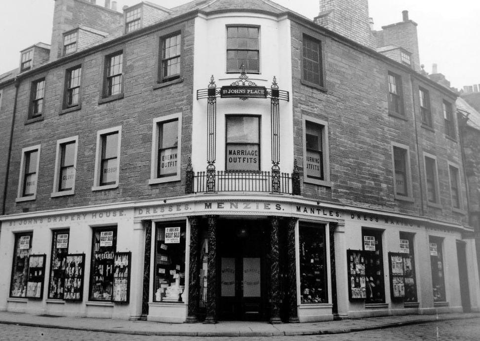 Tour Scotland: Old Photograph Menzies Shop Perth Perthshire Scotland