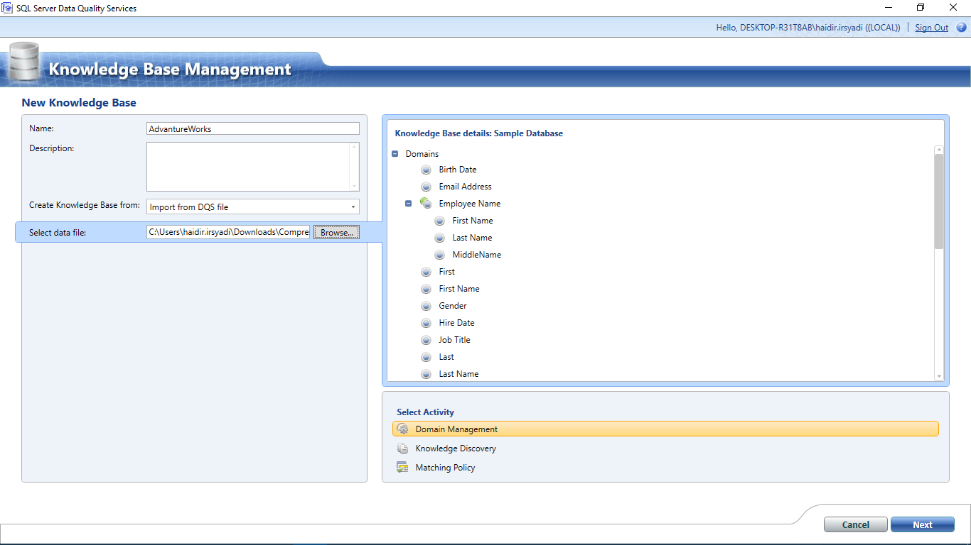 HDR SPOT: Tutorial DQS SQL Server (Data Cleansing & Data Matching)