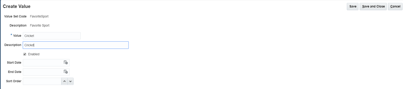 How To Create Independent Value Set In Fusion Oracle Cloud