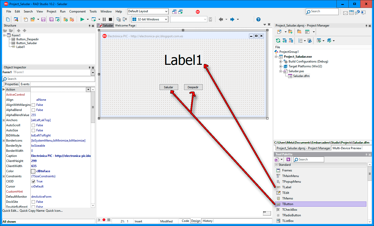 Electrónica PIC: Hola mundo del nuevo Delphi 10.2 Tokio