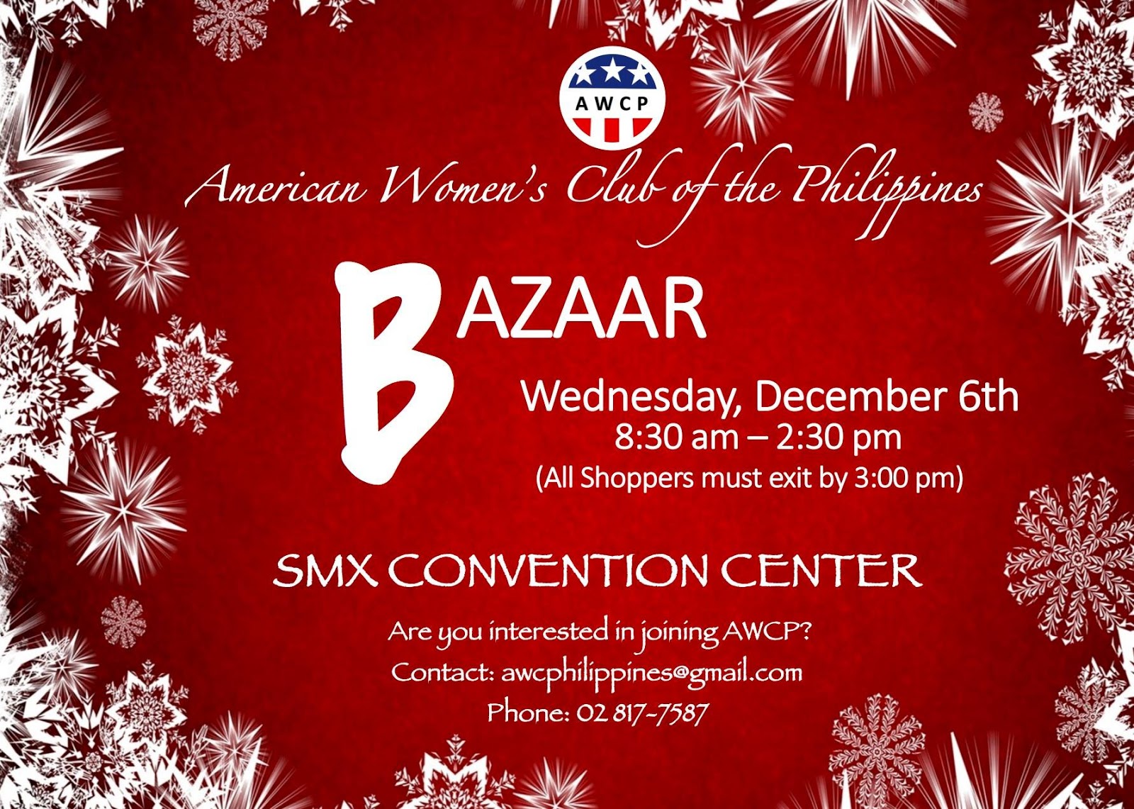 Manila Shopper: American Women's Club Bazaar at SMX MOA: Dec 6 2017