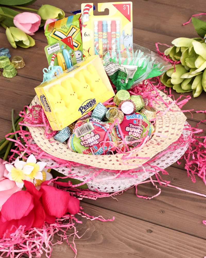 Easy Double Easter Bonnet Basket - Muslin and Merlot