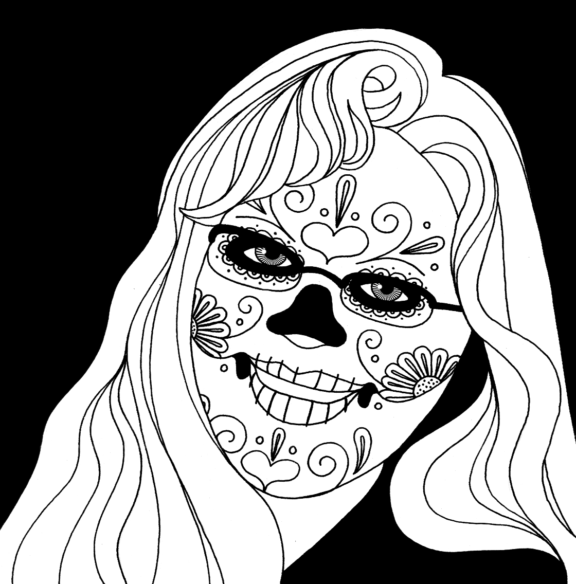 Yucca Flats, N.M.: Calaca-A-Day 365 Project Day 116 - +Lisa Wright