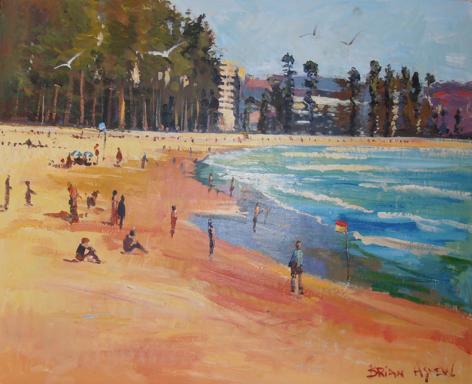 Paintings by Brian Agnew: Manly Beach ( 20 by 24 ) $200.00 Aus + Shipping