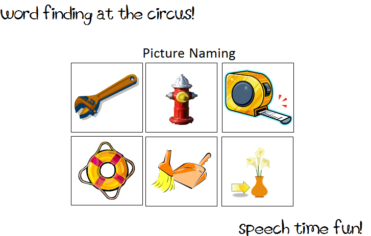 Word Finding Fun at the Circus - Speech Time Fun: Speech and Language ...