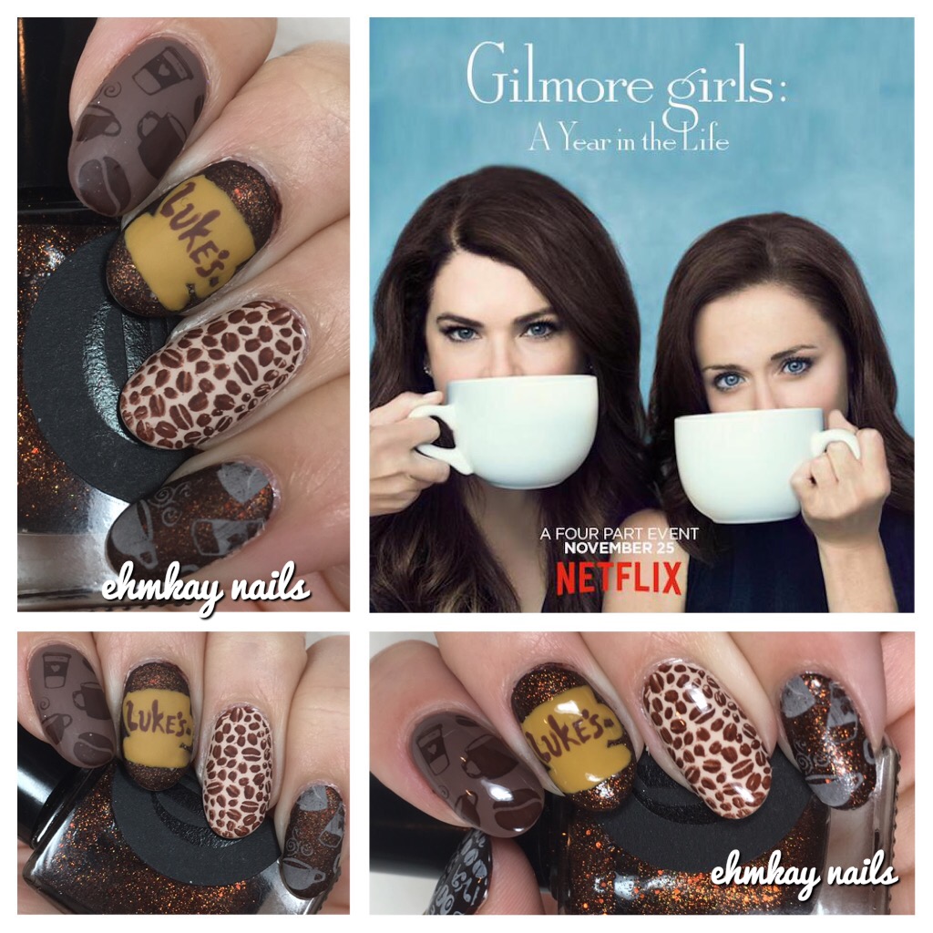 ehmkay nails: Gilmore Girls Nail Art for the Ultimate Coffee Lover