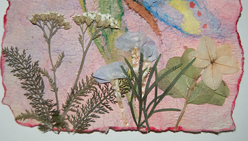 Ruth's We Learn As We Go: Painted CD case with pressed flowers