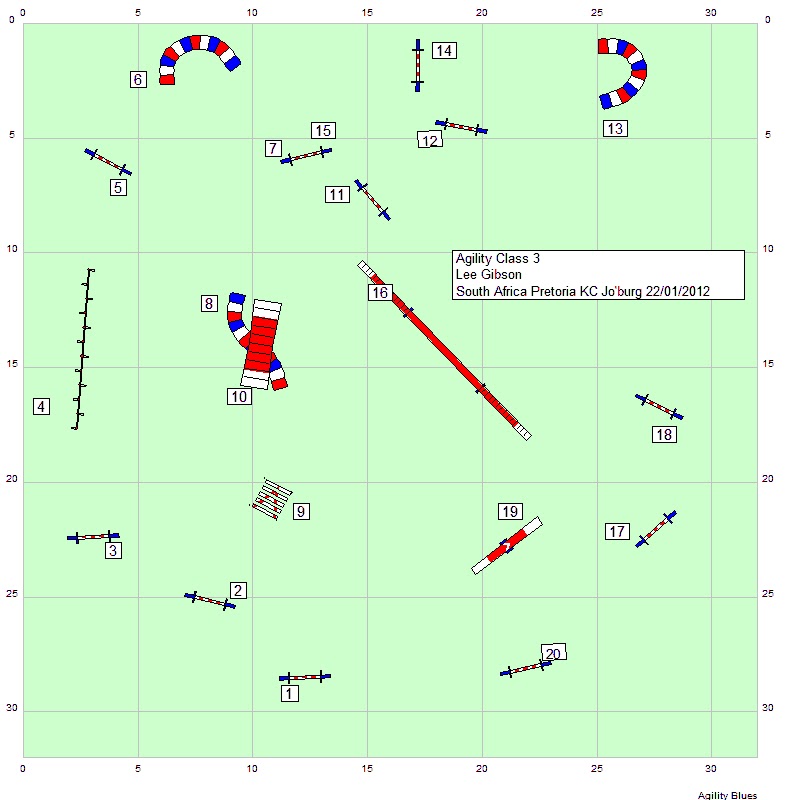 Lee Gibson Training: Agility Class 1,2,3 Course Plans From J'burg Show