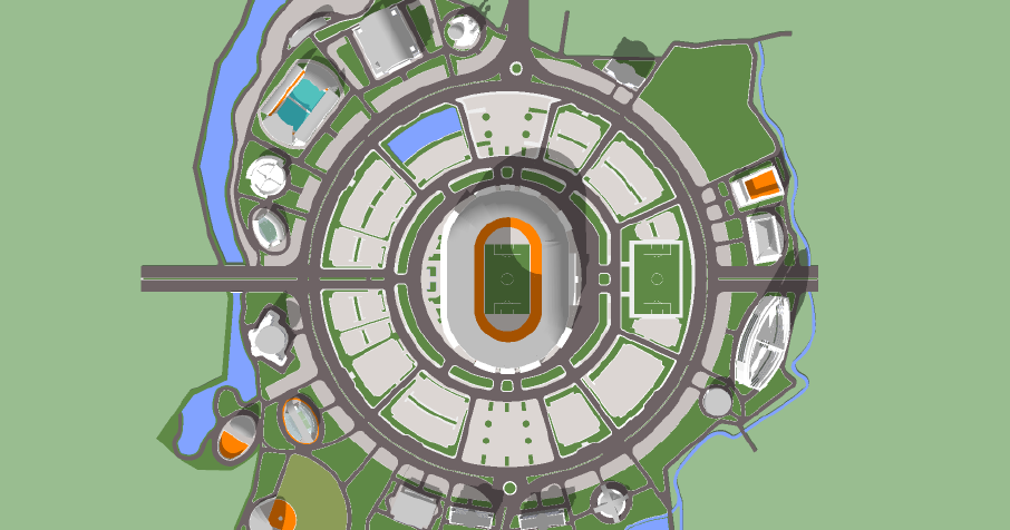 Peta Blok Plan dan Perspektif GOR Pakansari ~ BIDANG IPW