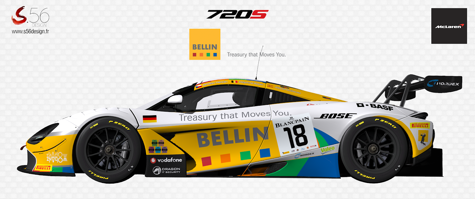 S.56 Design: McLaren 720S GT3 Bellin Treasury for rFactor 2