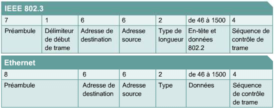 Champs des trames Ethernet