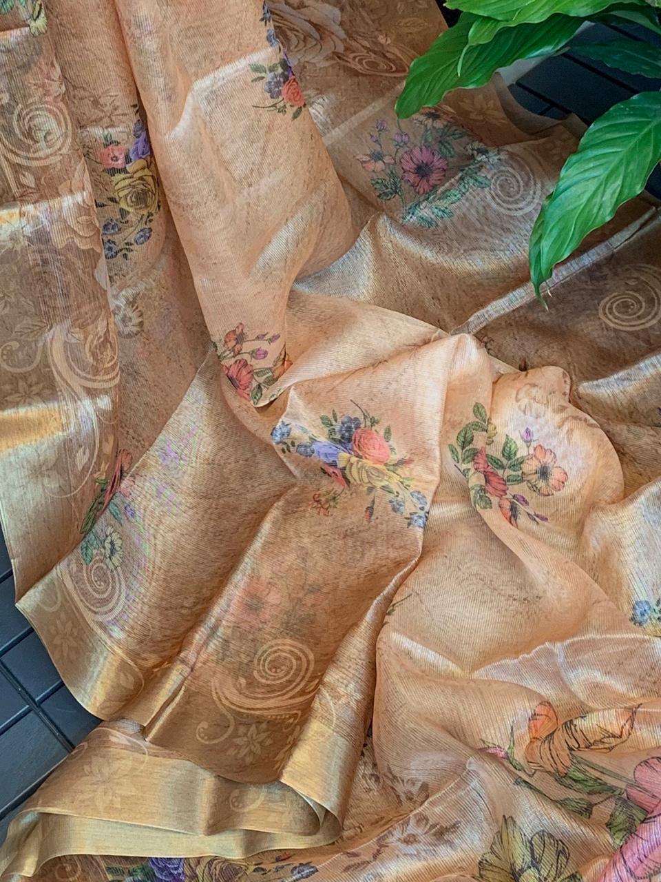 Malbari silk sarees with digital print