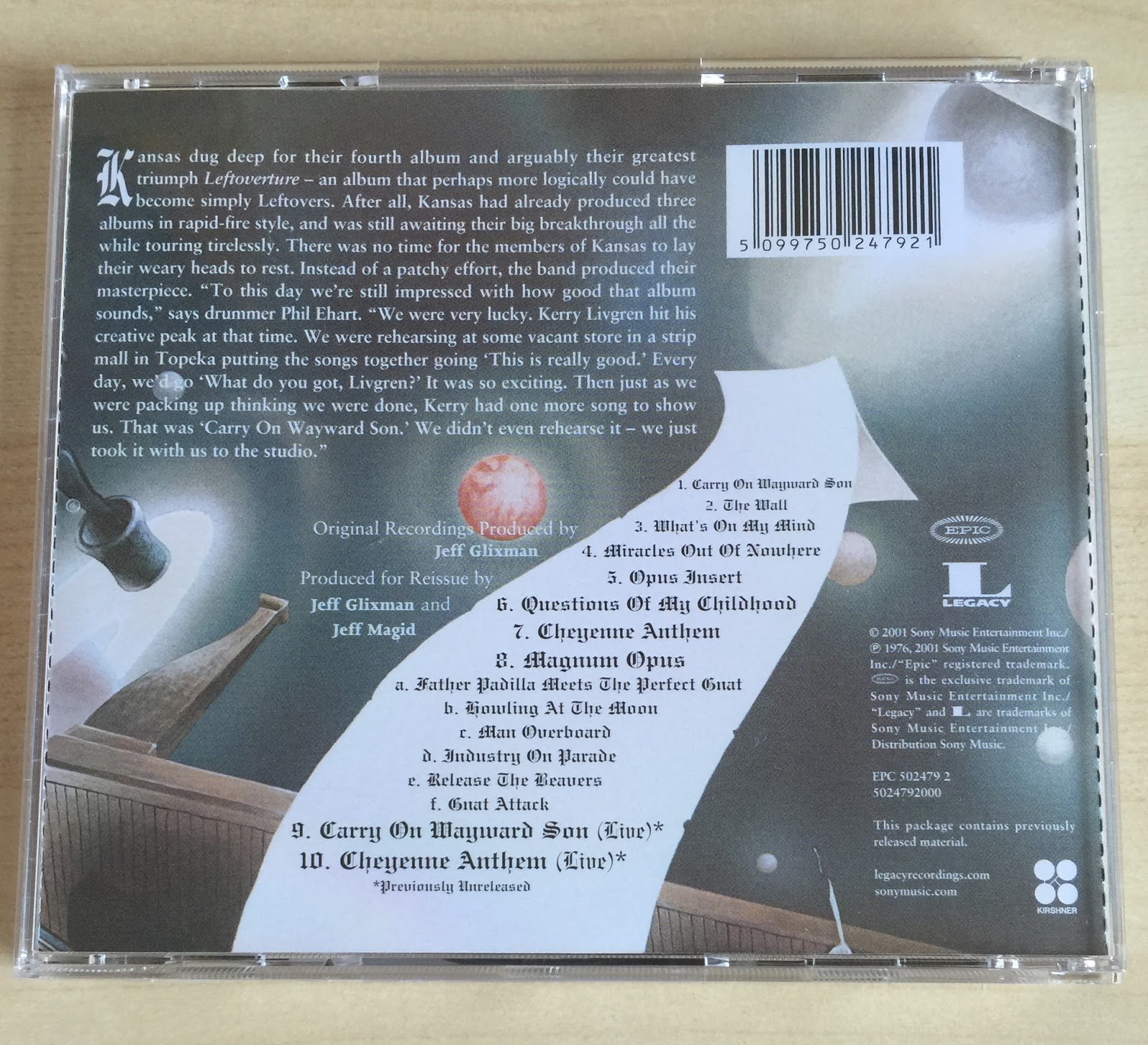 Sounds Good, Looks Good...: "Leftoverture" by KANSAS (2001 Epic/Legacy ...