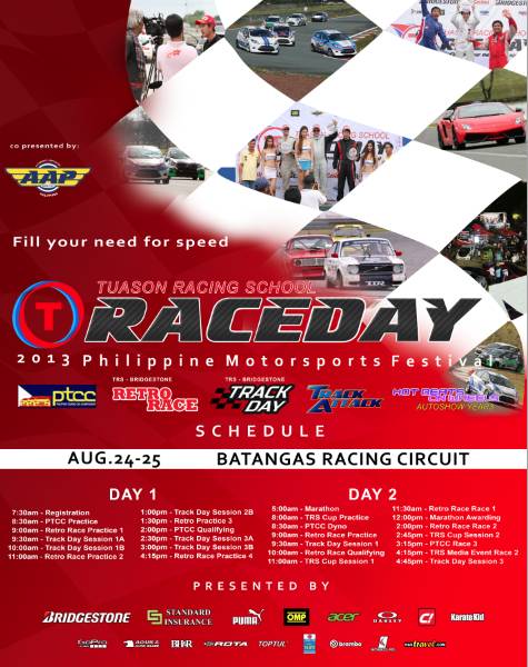 UPDATED: Tuason Racing School Raceday Expects 200 Cars on Track ...