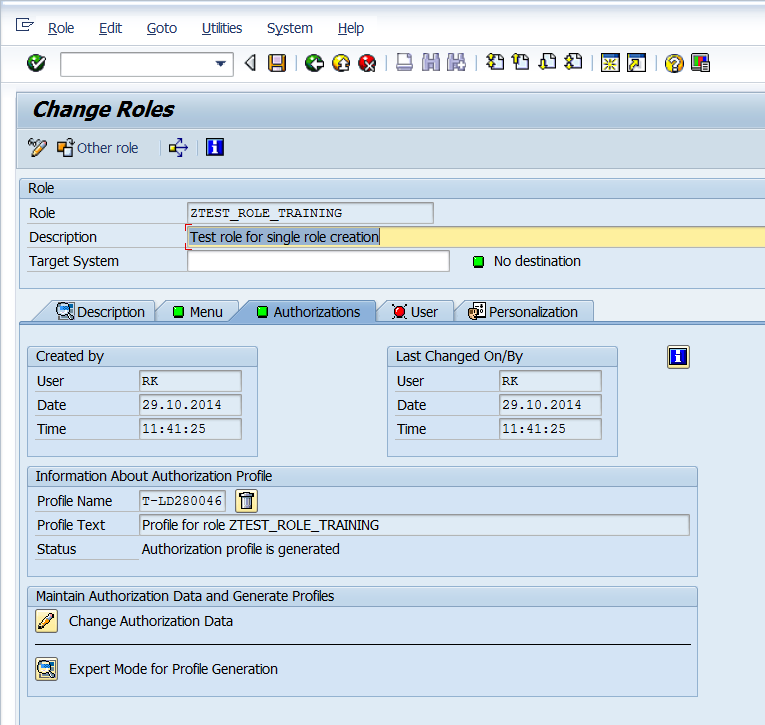 Sap Basis And Security Step By Step Single Role Creation In Sap