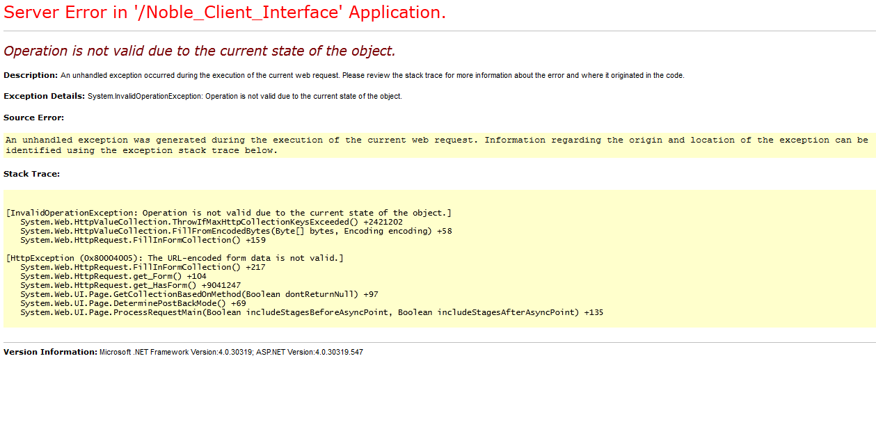 Arquitetura E Desenvolvimento De Softwares Com Operation Is Not Valid Due To The Current