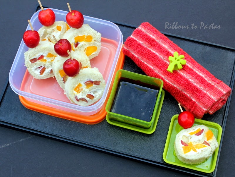 Fruit Cream Pinwheel Sandwich - Ribbons to Pastas