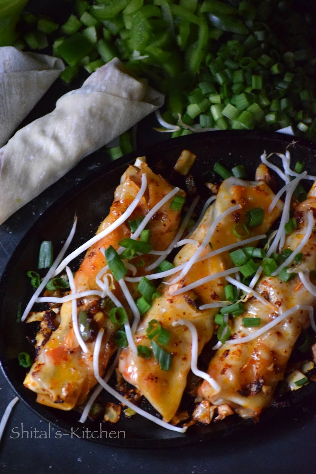 Shital's-Kitchen: Steamed Rolls in Schezwan Sauce