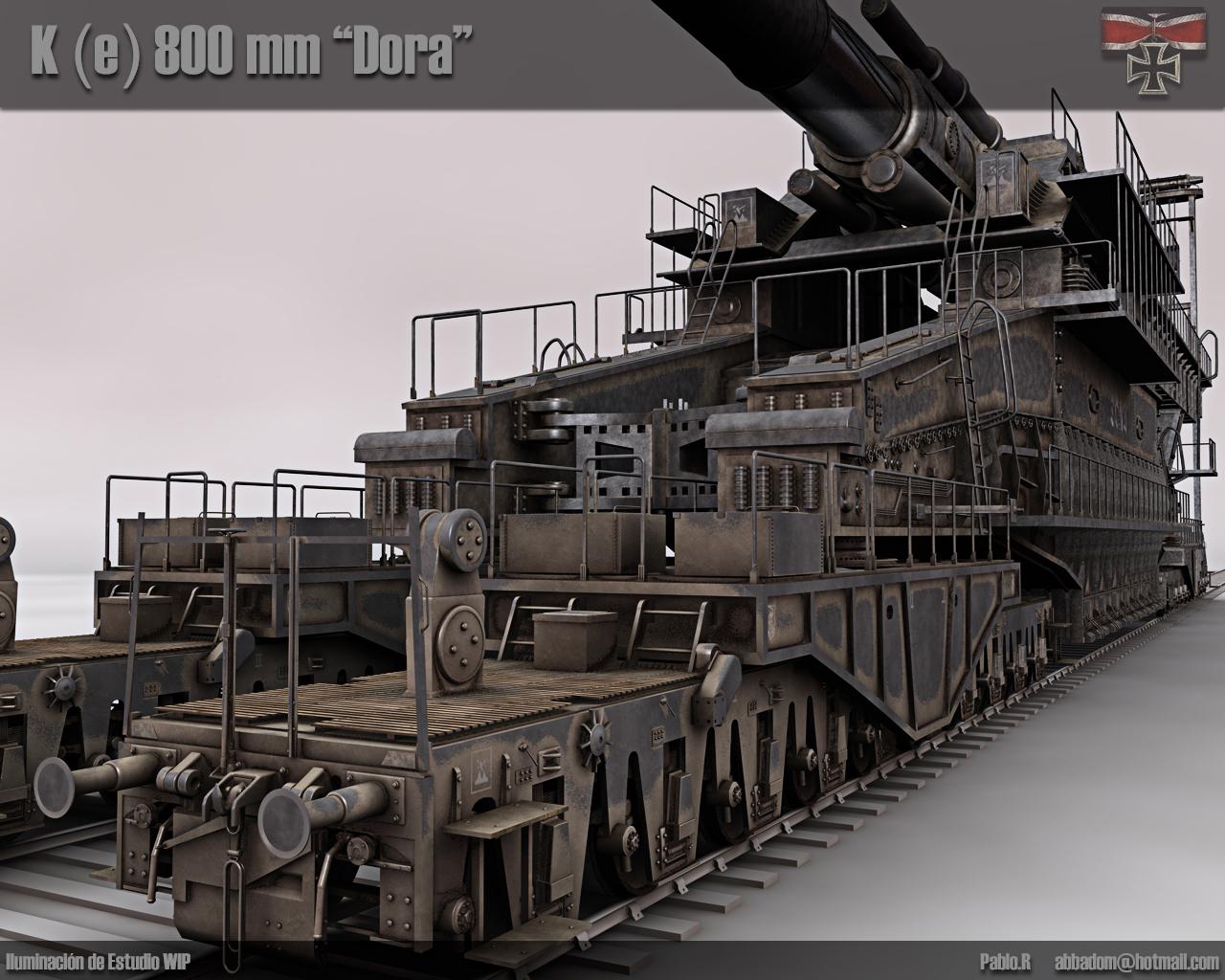 German Railgun K(E) "Dora" | 3D Infografías