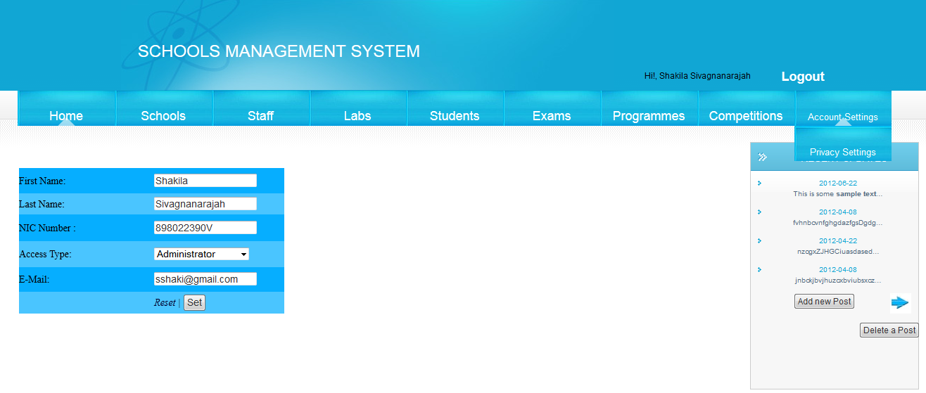 School Management System (SMS)