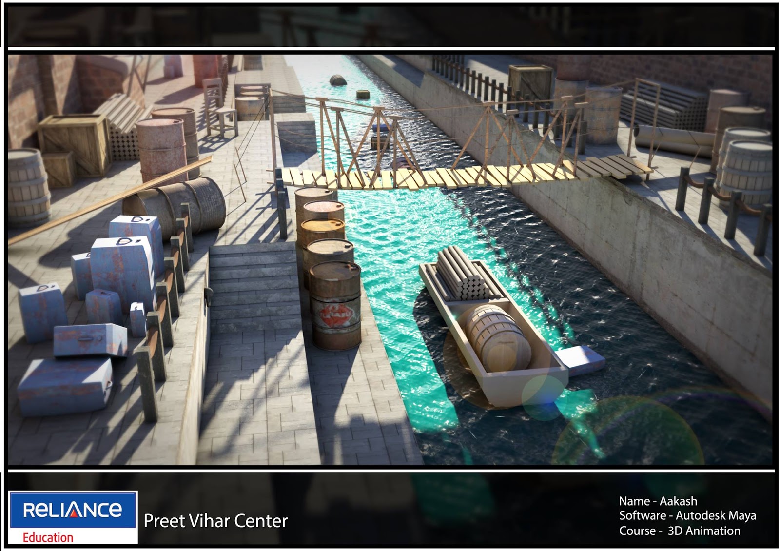 3D Model gaming environment created by Autodesk Maya (only modelling ...