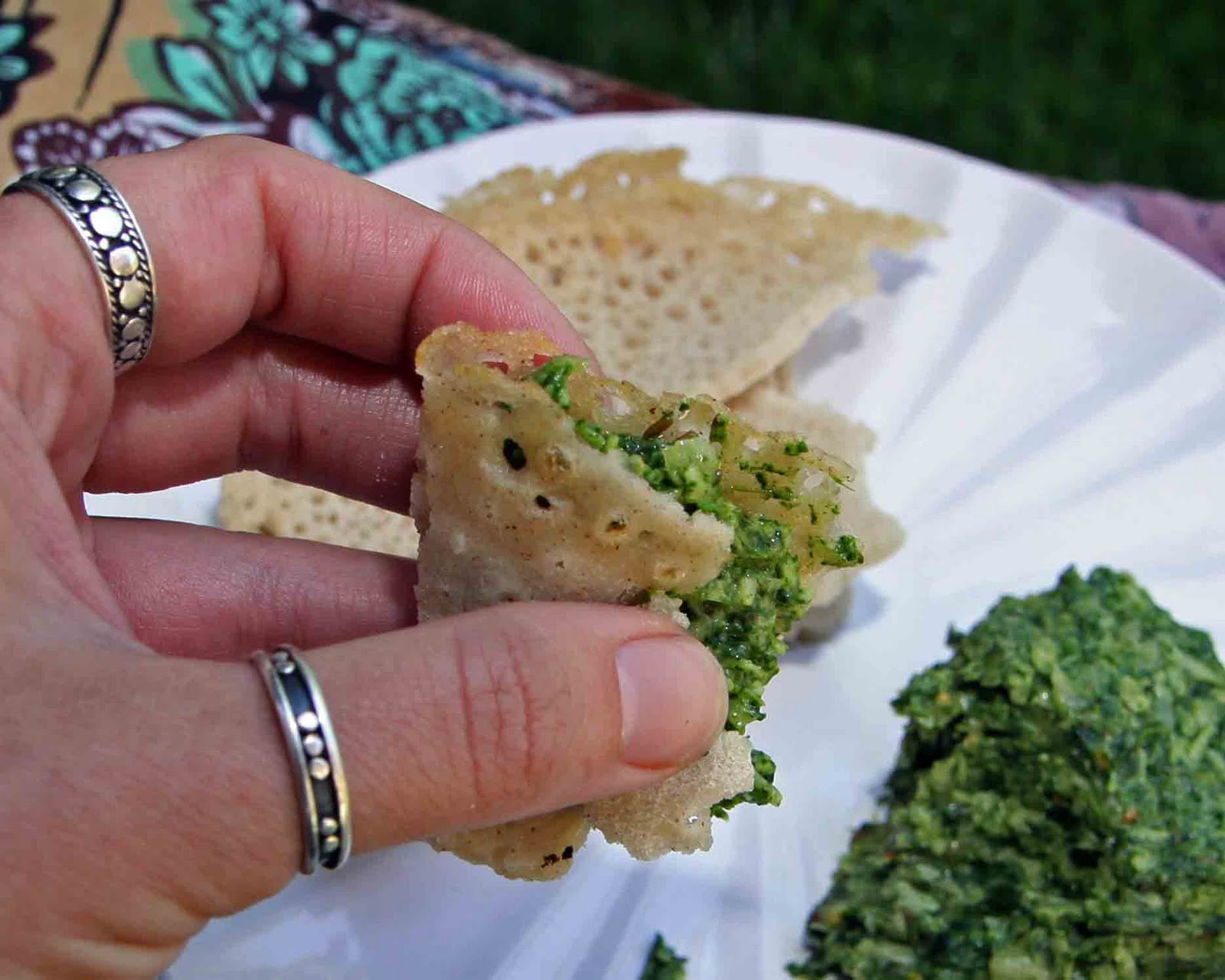 Nettle-Coconut Chutney with Sorghum Dosas