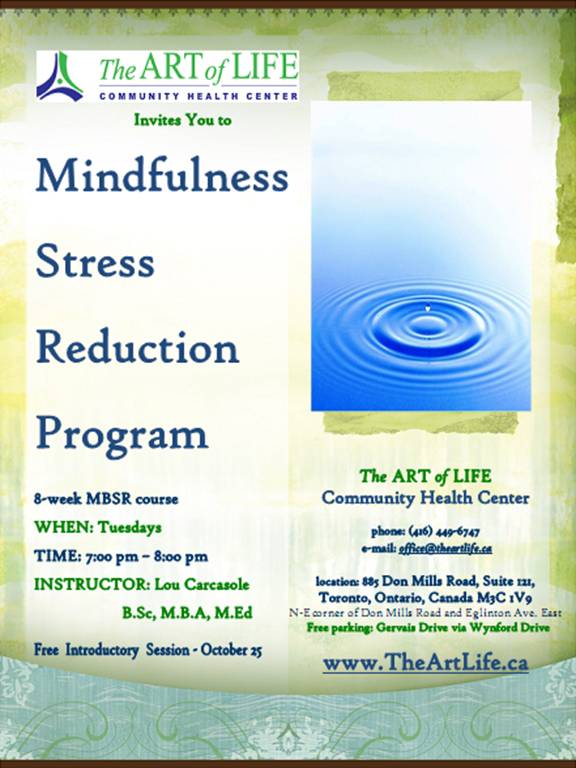 The ART of LIFE Community Health Center: Mindfulness Meditation MBSR ...