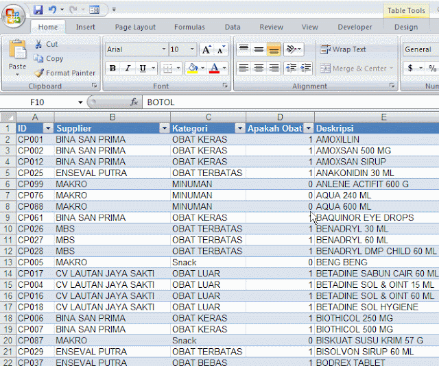 Cara Membuat Database dengan Excel disertai Form Entri Data