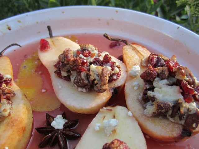 The Irish Mother: Baked Stuffed Poached Pears with Gorgonzola, Dried ...