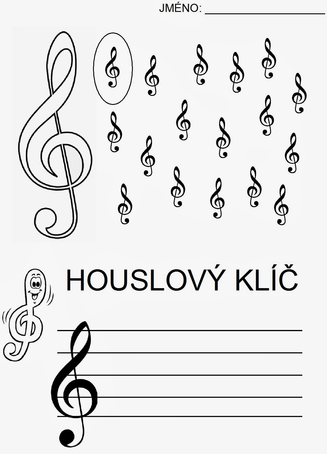 Nápady do školky: Houslový klíč