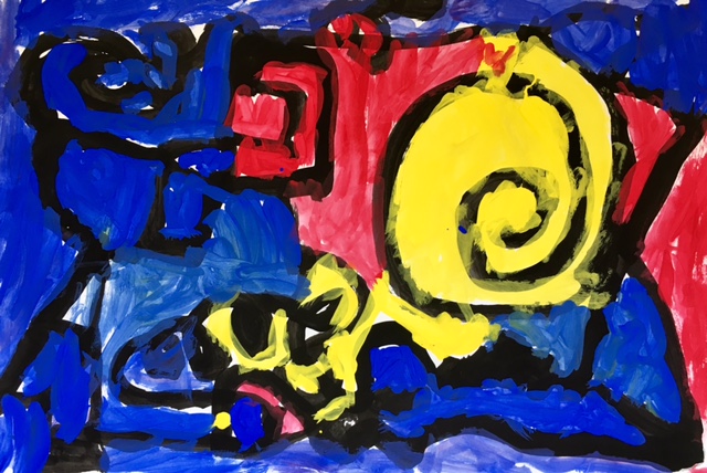 Art at Hosmer: Abstract Paintings with Primary Colors