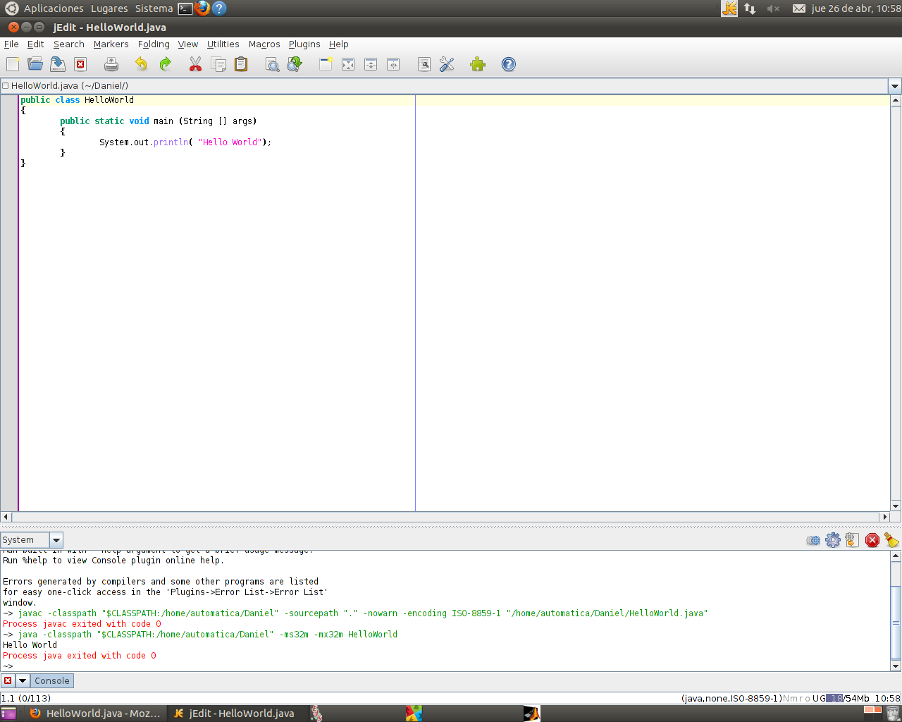 CONTROL: Práctica1:Java