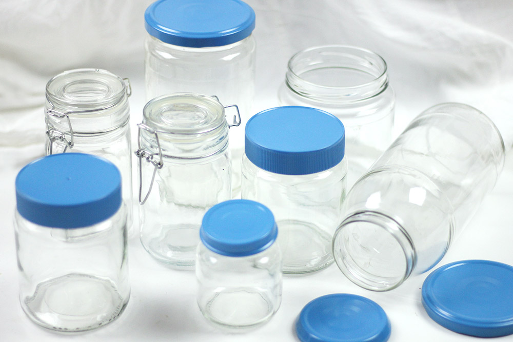 Spraymålade glasburkar - the Glassberg