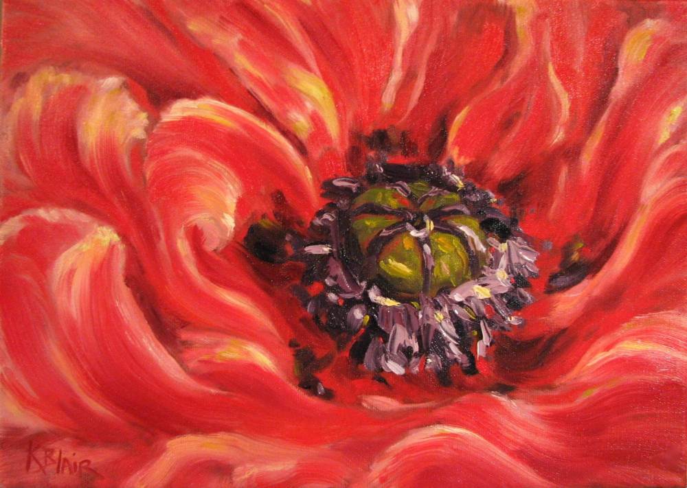 Kim Blair Artist: Rococo Pink, Poppy Painting oil on canvas, by Kim Blair