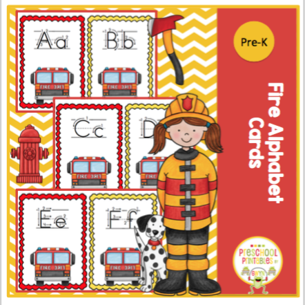 Fire Alphabet Cards ~ Preschool Printables