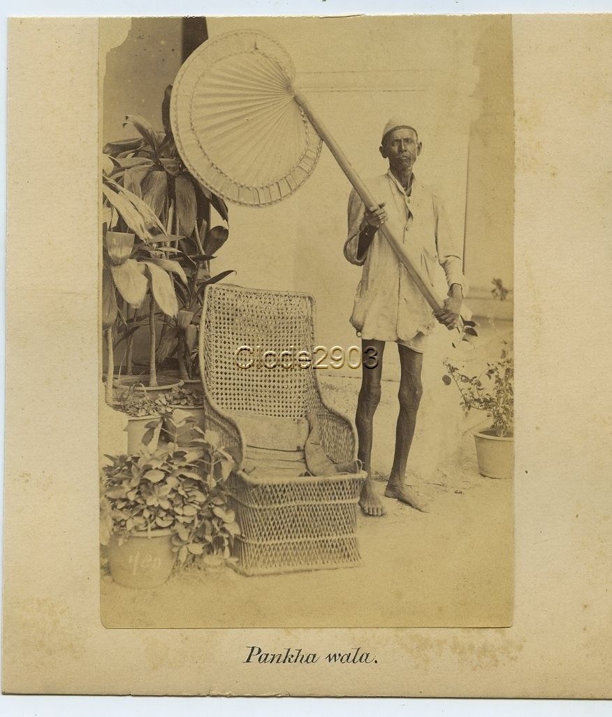 Pankha Wala - India, c1870's - Old Indian Photos
