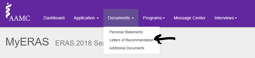 Medicowesome: ERAS token, AAMC account, Letter of Recommendation