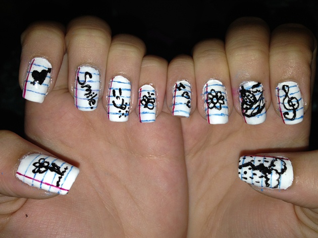 Doodle Nail Art Designs | Back To School