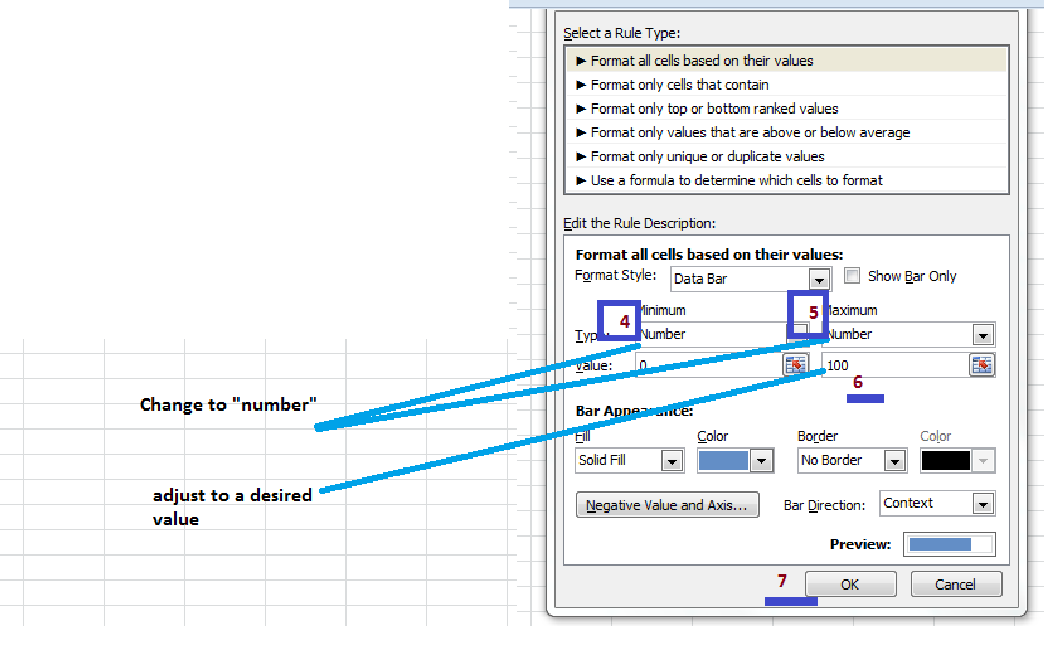 Create a progress bar in Excel