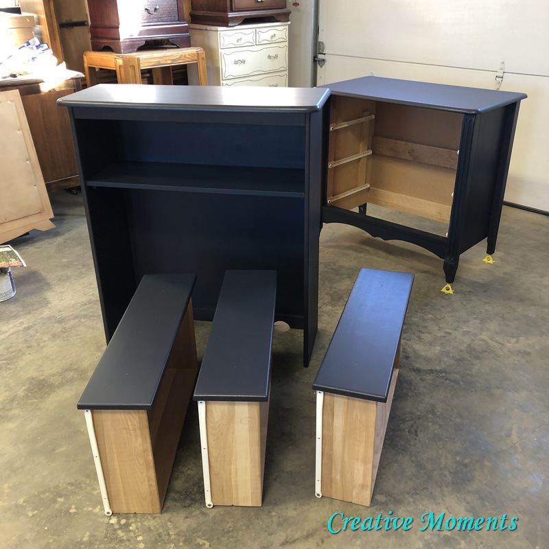 First Custom of 2019 ~ Navy Dresser with Hutch turned Change Table