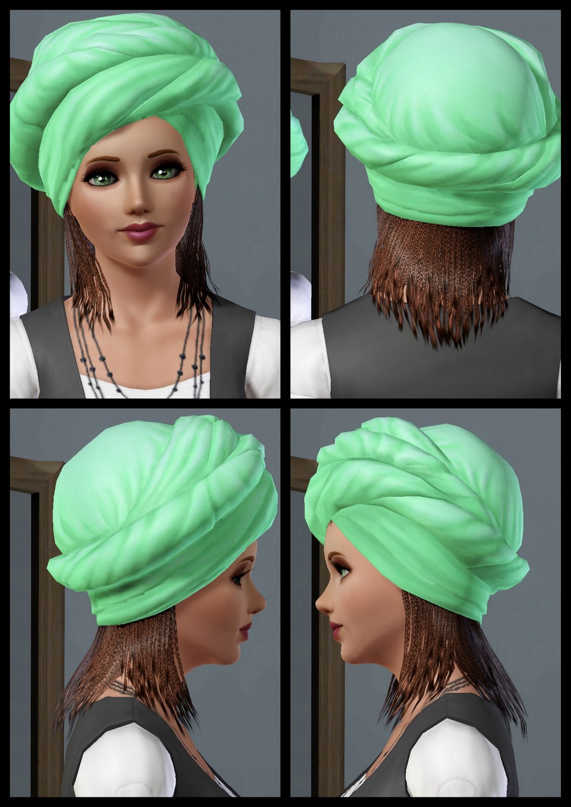 The Sims 3 Store: Hair Showroom: Africa Inspiration: Scarf Wrap Hairstyle