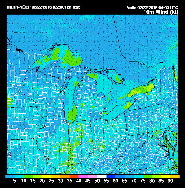David Burch Navigation Blog: Great Lakes Wind Forecasts from HRRR