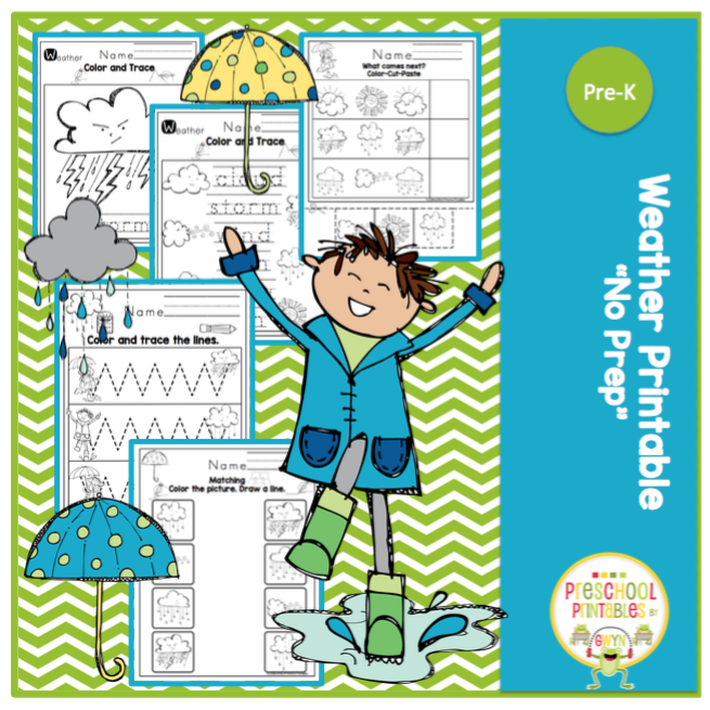 Weather Printable "No Prep" ~ Preschool Printables
