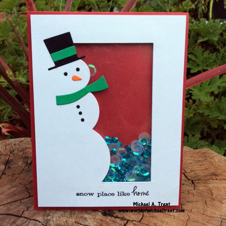 World Of Michael Trent: Snowman Shaker Card with Memory Box