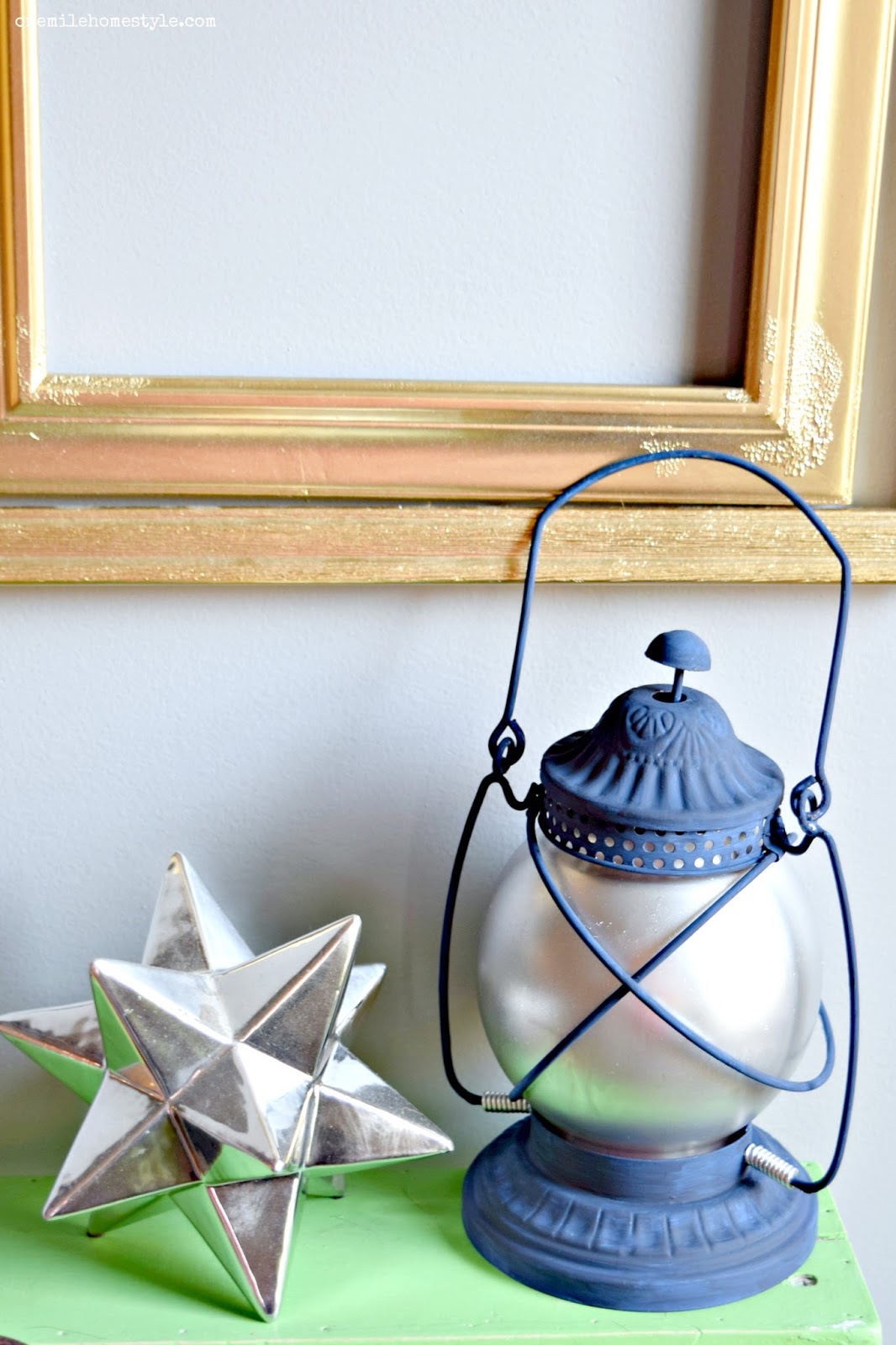 Rustic Navy Blue Lantern