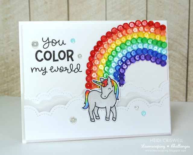 Lawnscaping Challenge: You Color My World Rainbow Card