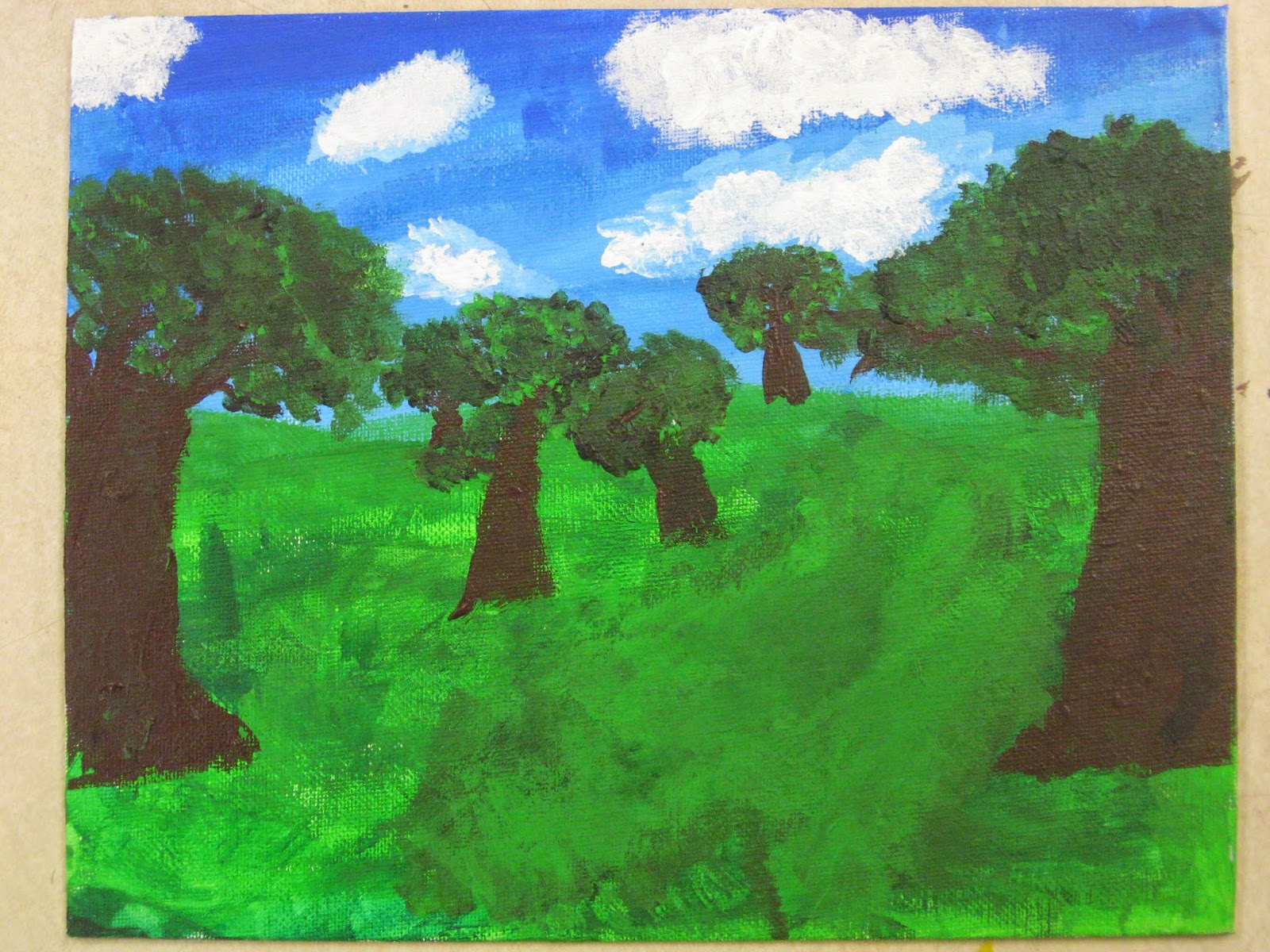 Miss Young's Art Room: More 6th Grade Landscape Paintings on Canvas