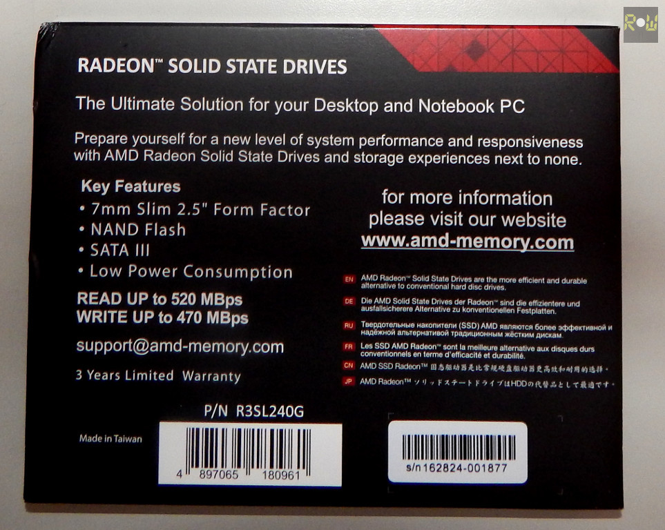 Unboxing e benchmarks: arranjo RAID 0 com dois SSDs AMD Radeon R3 de 240 GB