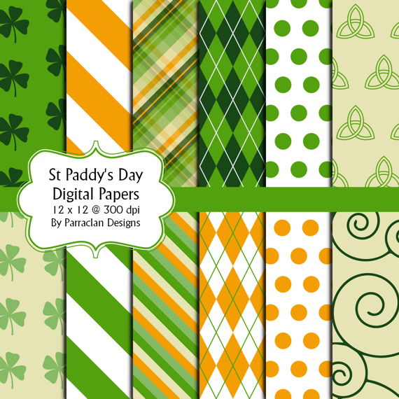 Parraclan Designs: St Patrick's Day Digital Collage Paper