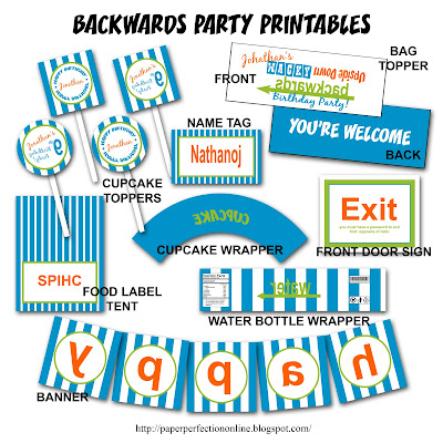 Paper Perfection: Backwards Party Invitation and Printables